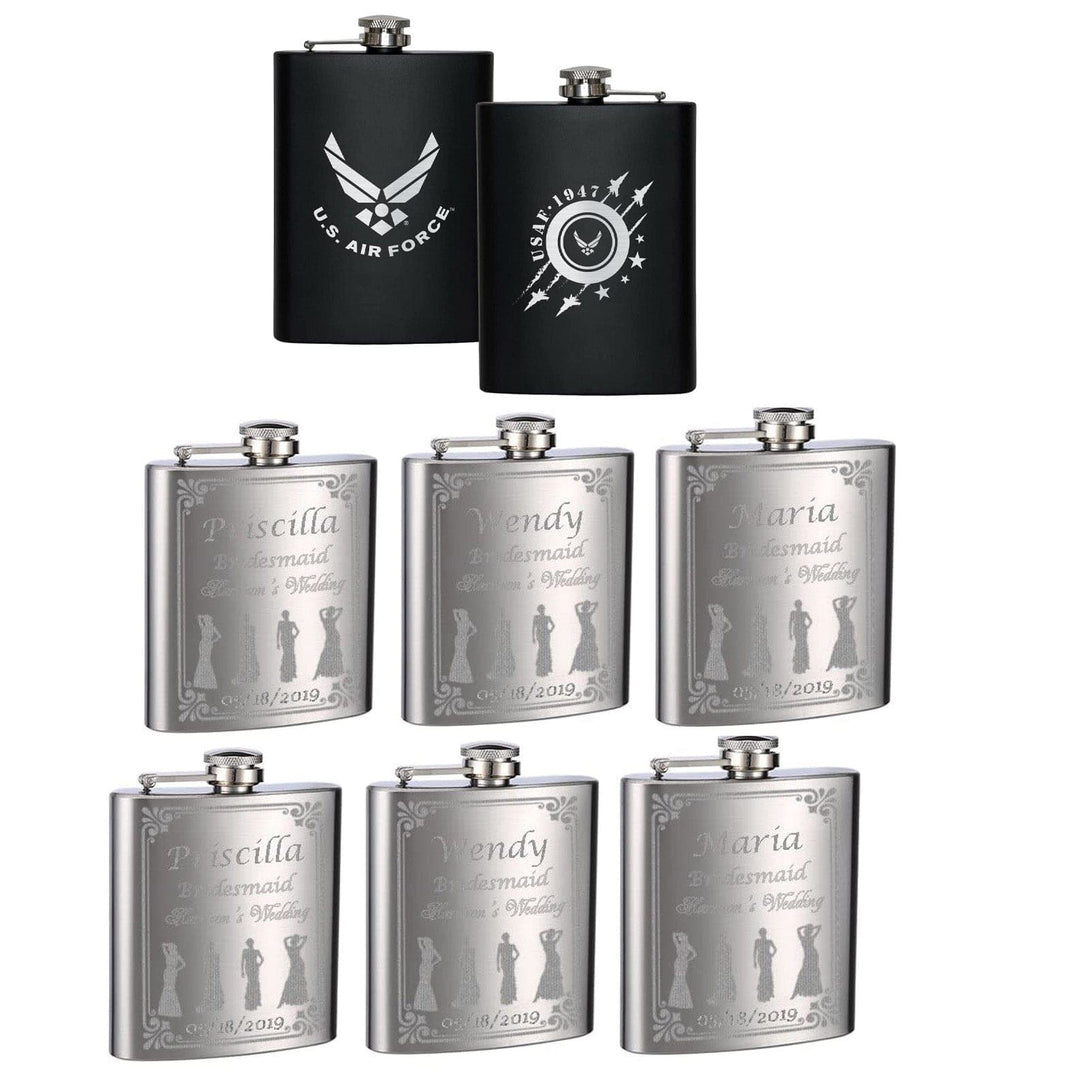 10 Packs 8OZ Stainless Steel Hip Flask For Laser Engraving and Marking ...