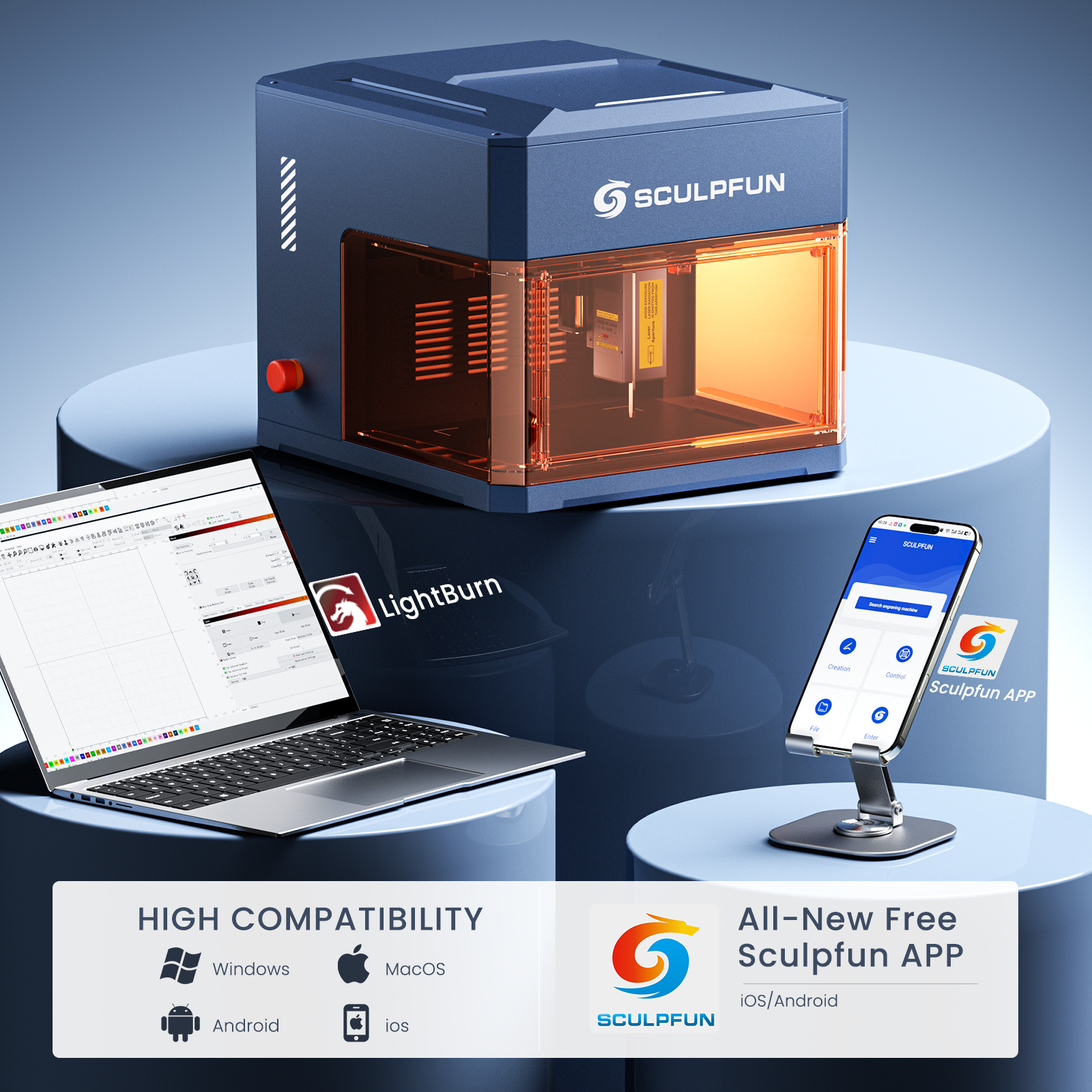 Sculpfun iCube Ultra: Flagship Portable Dual Laser Module Switching En