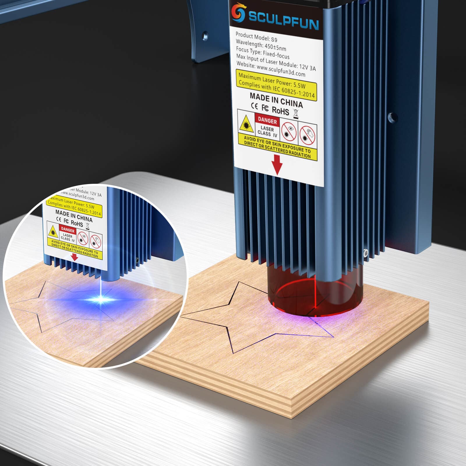 SCULPFUN S9 | Laser Module 5.5W| Laser Head – Sculpfun